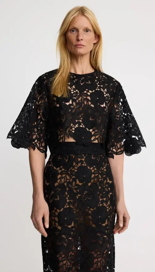 Smythe Lace Tee - Black