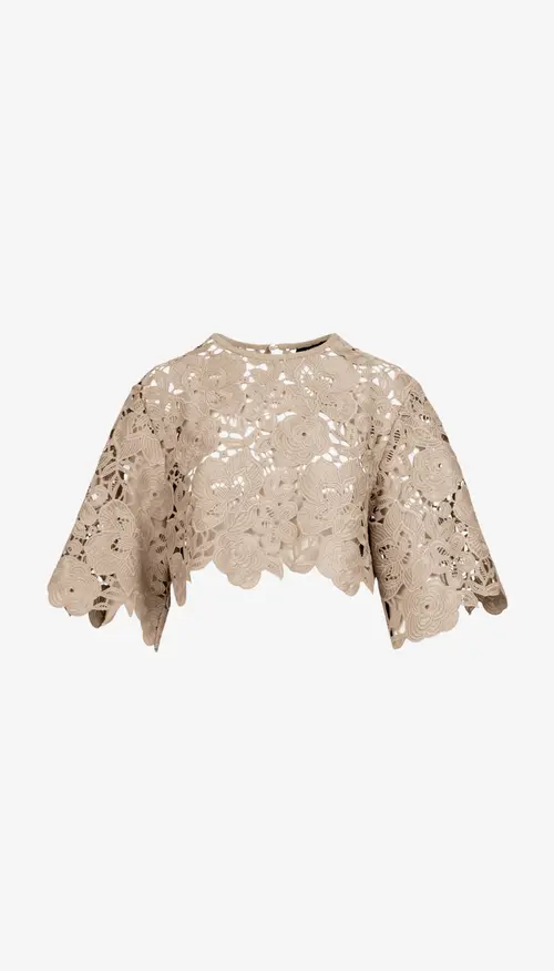 Smythe Lace Tee - Latte