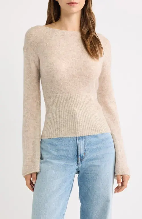 REFORMATION Soren Sheer Alpaca Blend Sweater - Barley