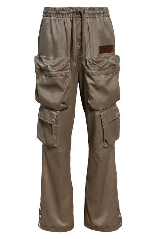 Amiri Drawstring Faux Leather Cargo Pants - Espresso