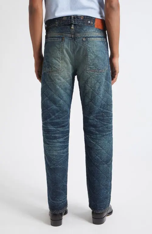 Double Rl Topstitched Slim Fit Jeans