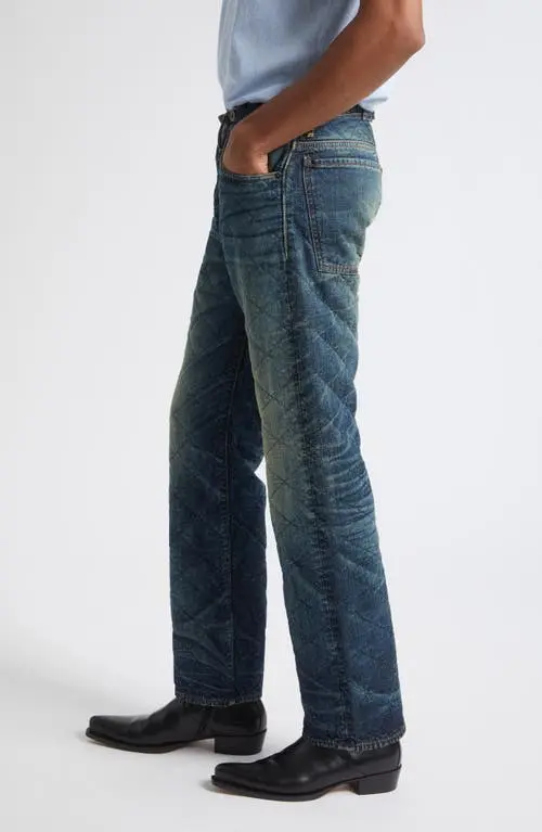 Double Rl Topstitched Slim Fit Jeans