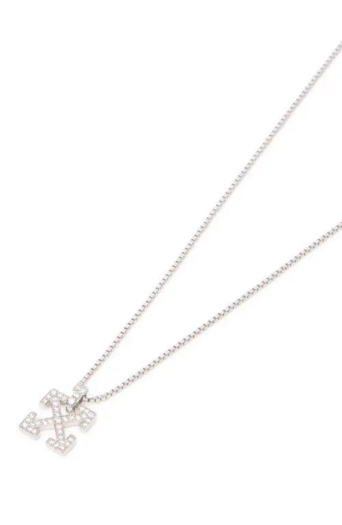 Off-White Diamond Pavé Arrow Pendant Necklace