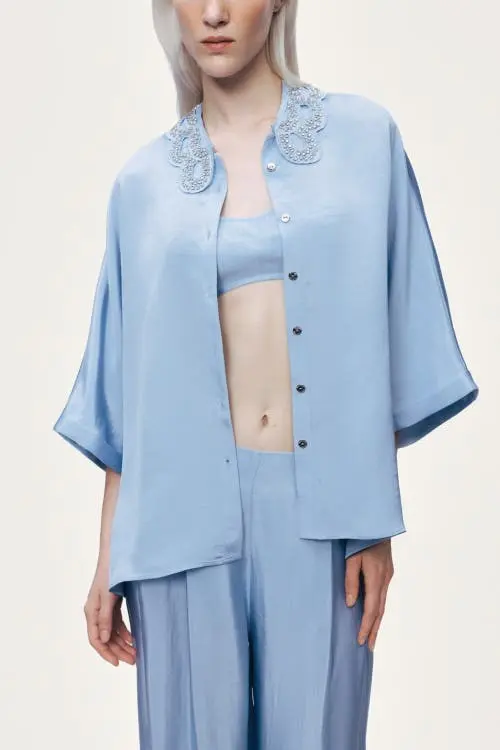 NOCTURNE Accessory Collar Detail Shirt