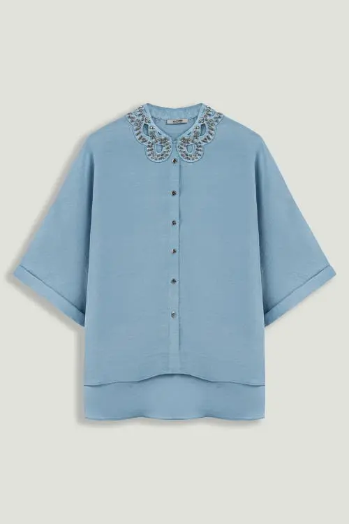 NOCTURNE Accessory Collar Detail Shirt