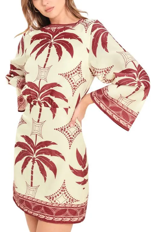 FLYING TOMATO Palm Print Minidress