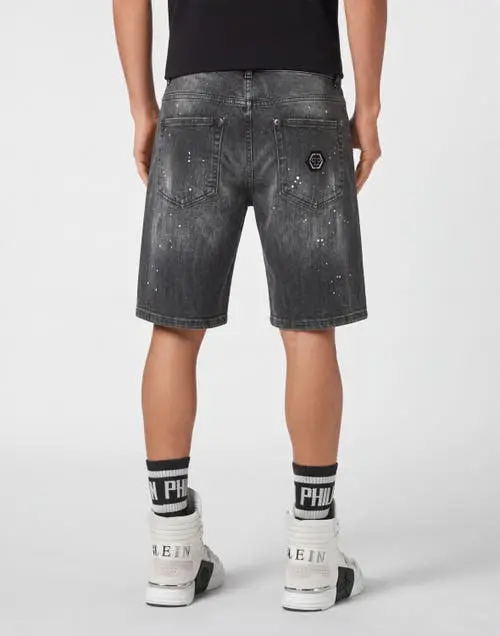 Philipp Plein Denim Formentera Shorts - Shark Wave