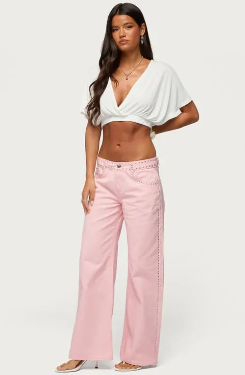 EDIKTED Candela V-neck Crop Top