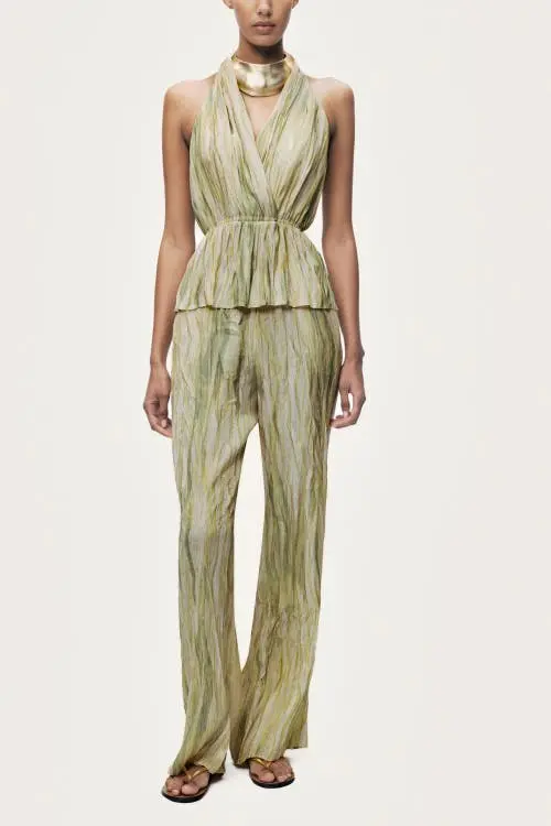 NOCTURNE Abstract Print Straight Leg Trousers