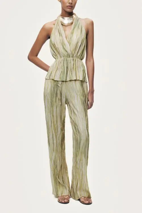 NOCTURNE Abstract Print Straight Leg Trousers