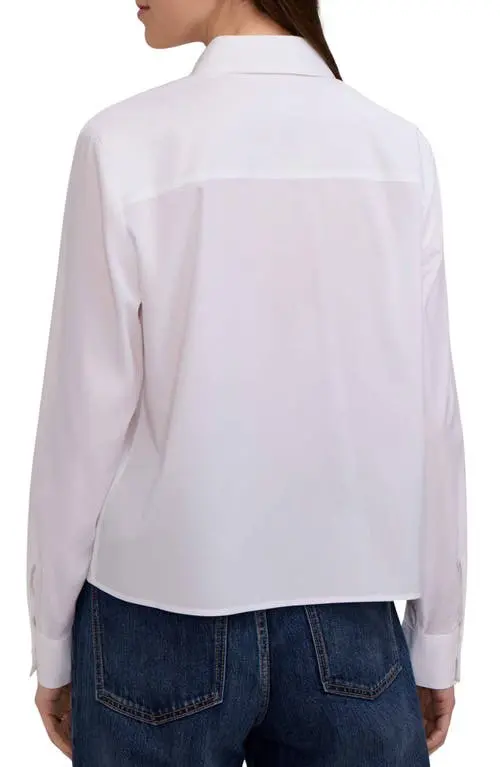 Foxcroft Jodie Pintuck Pleat Stretch Cotton Button-up Shirt