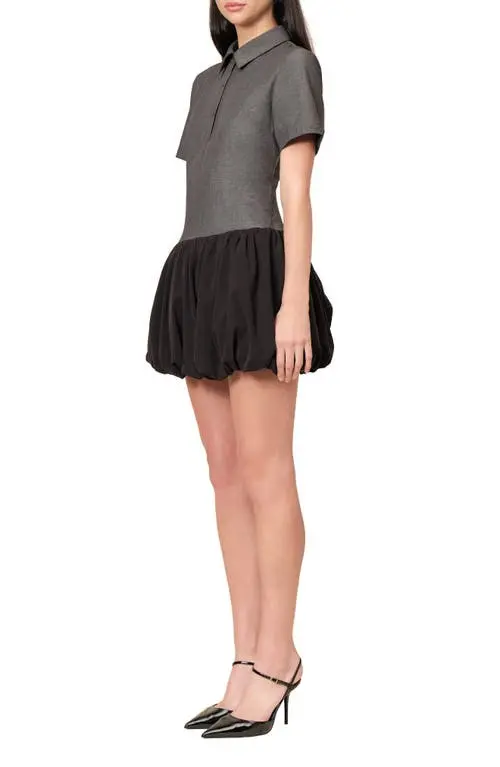 MAUDE CLUB Beth Two-tone Bubble Minidress