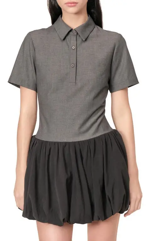 MAUDE CLUB Beth Two-tone Bubble Minidress