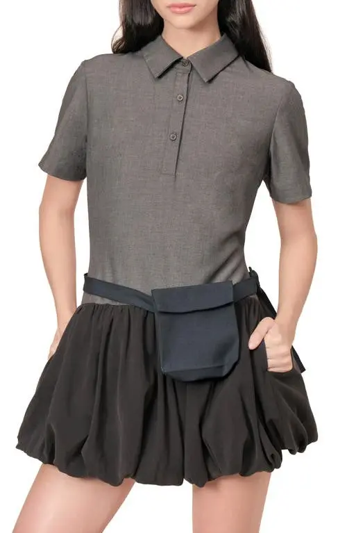 MAUDE CLUB Beth Two-tone Bubble Minidress
