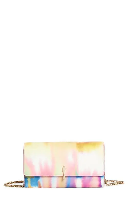 CHRISTIAN LOUBOUTIN Bettina Tie Dye Patent Leather Wallet On A Chain - M023 Multi/gold
