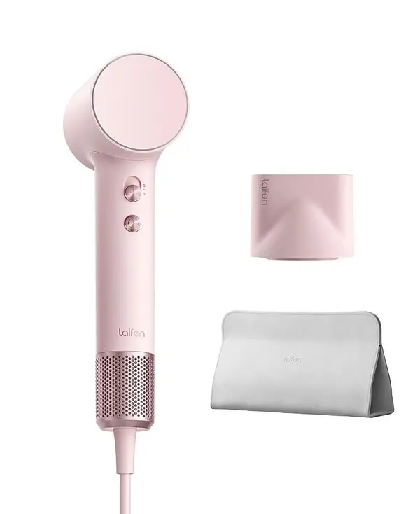 LAIFEN Swift Mini Hair Dryer With 1 Nozzle And Travel Bag - Light Pink