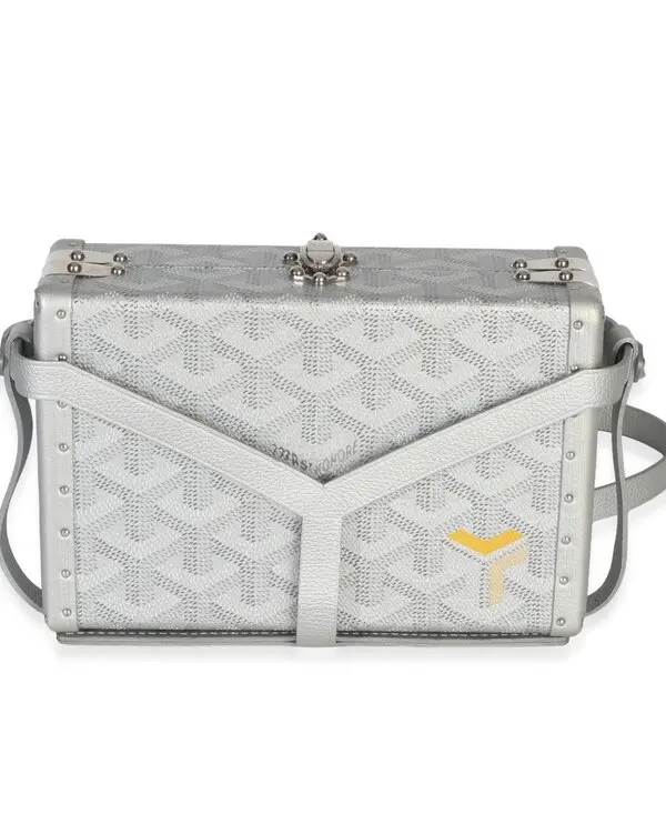 Goyard Precious Metals Goyardine Canvas Minaudiere Trunk Handbag