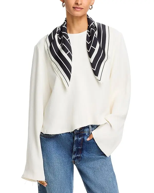 ANINE BING York Silk Scarf - Black