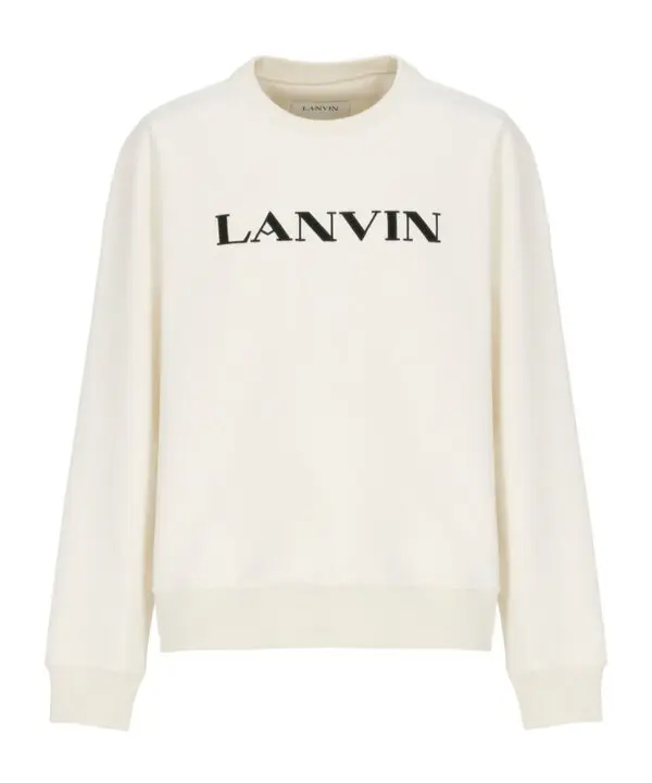 LANVIN Logo Embroidered Crewneck Sweatshirt - White