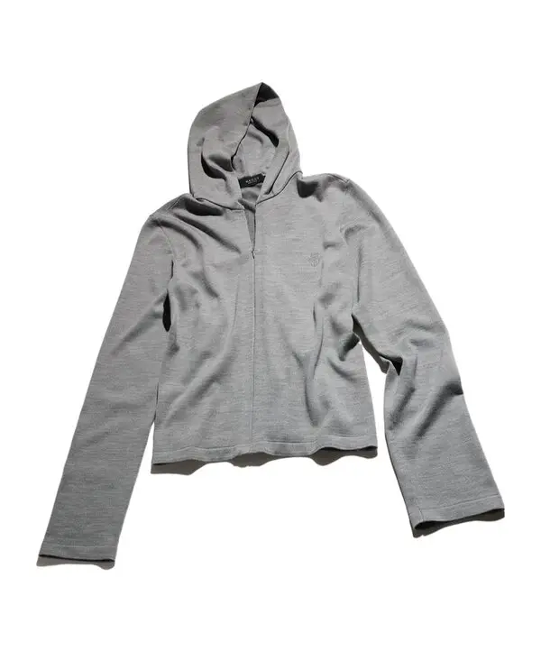 Gucci Wool Silk Blend Hooded Cardigan - Grey