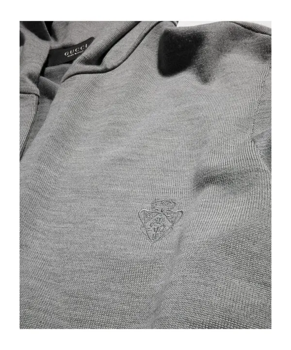 Gucci Wool Silk Blend Hooded Zip-up Cardigan