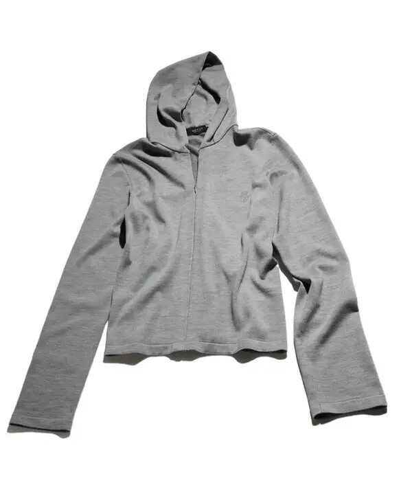 Gucci Wool Silk Blend Hooded Zip-up Cardigan