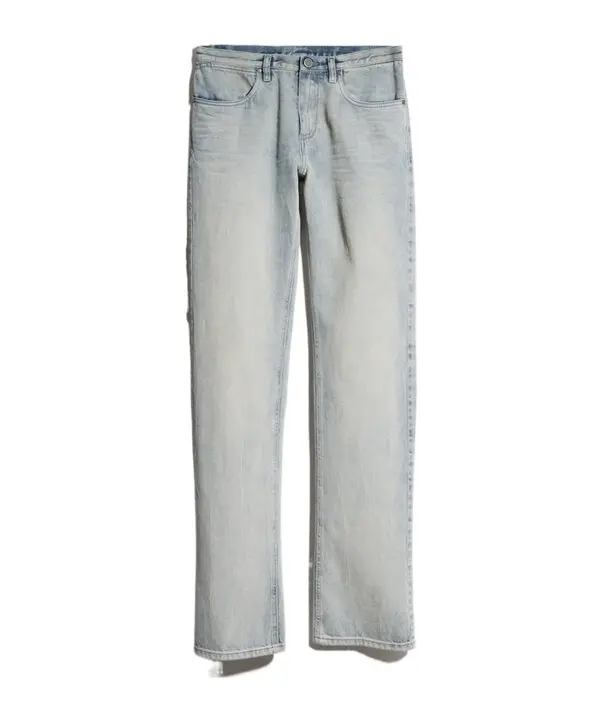 Gucci Slim Fit Marbled-wash Cotton Denim Pants - Light Blue