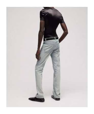 Gucci Slim Fit Marbled-wash Cotton Denim Pants