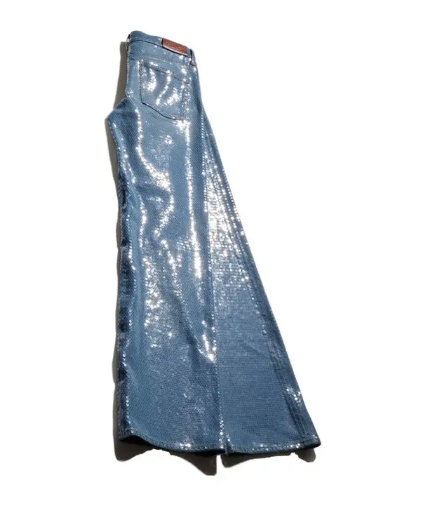 Gucci Cotton Denim Pants With Sequins Embroidery