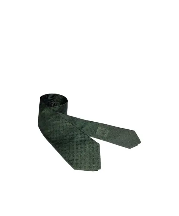 Gucci Interlocking G Silk Jacquard Neck Tie - Dark Green