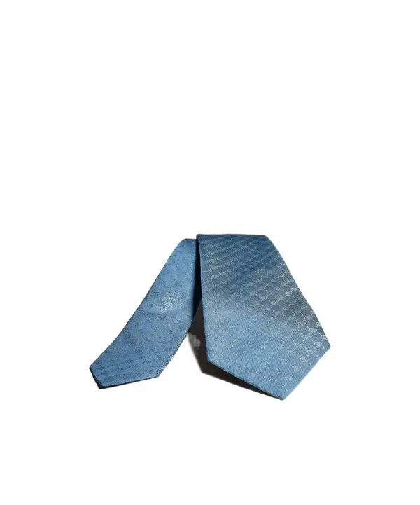 Gucci Interlocking G Silk Jacquard Tie - Light Blue