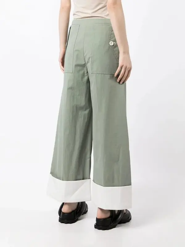 LOW CLASSIC Wide-leg Trousers With Turn-up Cuffs