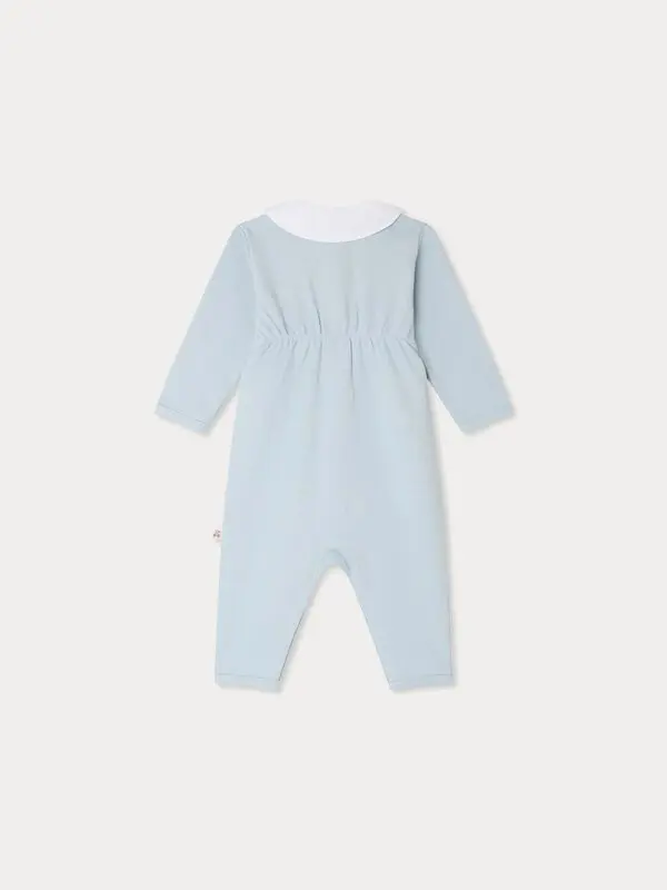 Bonpoint Anton Pyjamas With Hand Embroidered Train In Organic Cotton