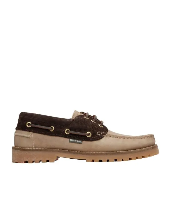 Barbour Re-engineered Deck Leather Boat Shoes - Sand/brown