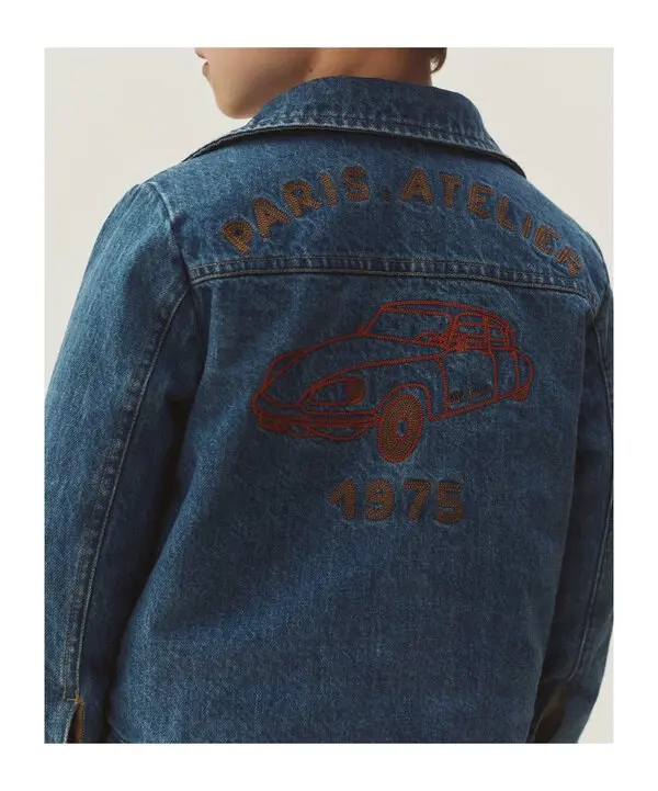 Bonpoint Marvin Reversible Organic Cotton Jacket With Embroidery
