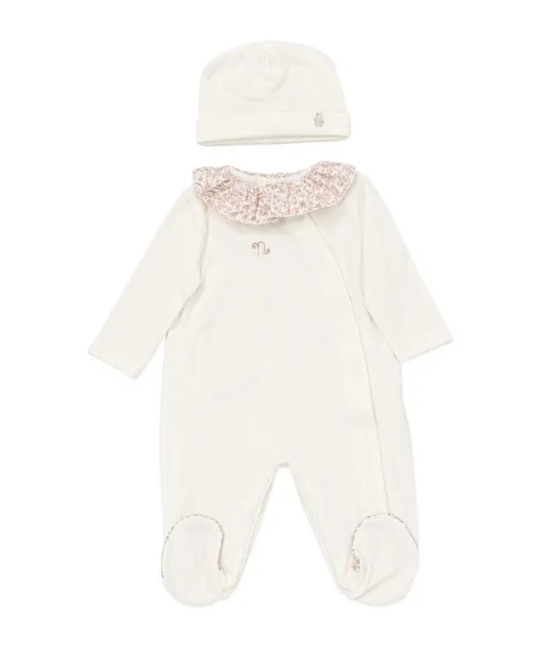 NANA NANA Floral-print Ruffled Babygrow Set - No