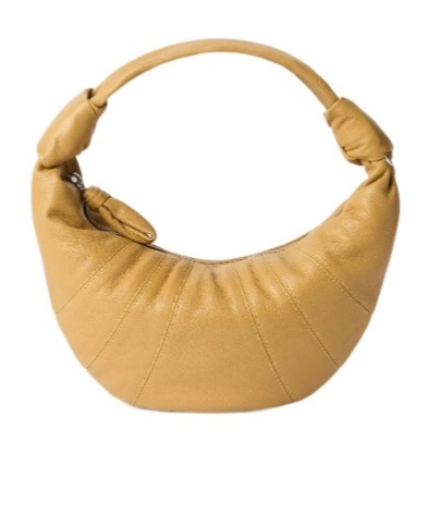 LEMAIRE Mini Fortune Croissant Bag In Goat Leather - Walnut