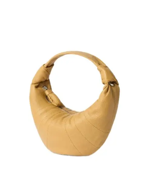 LEMAIRE Mini Fortune Croissant Bag In Goat Leather - Walnut