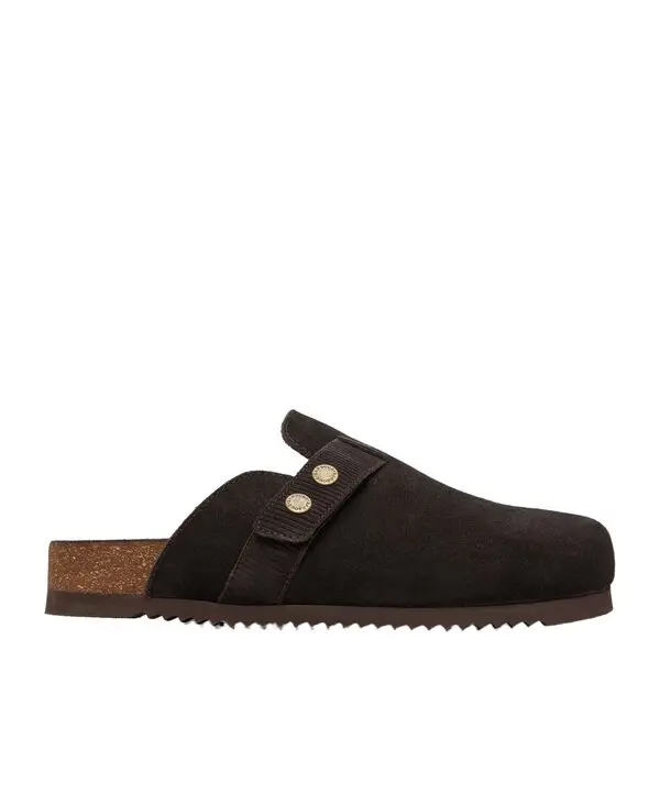 Barbour Bowman Suede Mules - Chocolate-colored
