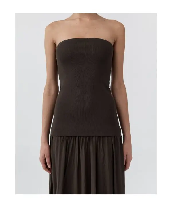 ST. AGNI Strapless Lantern Hem Maxi Dress