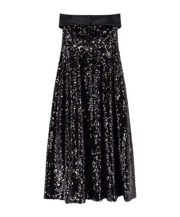 Alberta Ferretti Dress With Sequins - Black