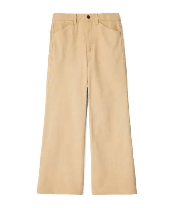 LEMAIRE Flared Five-pocket Pants In Heavy Garment-dyed Broken Twill - Straw