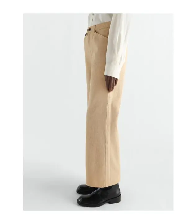 LEMAIRE Flared Five-pocket Pants In Garment-dyed Broken Twill - Straw