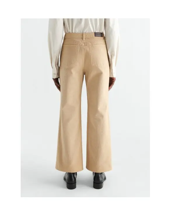 LEMAIRE Flared Five-pocket Pants In Garment-dyed Broken Twill - Straw