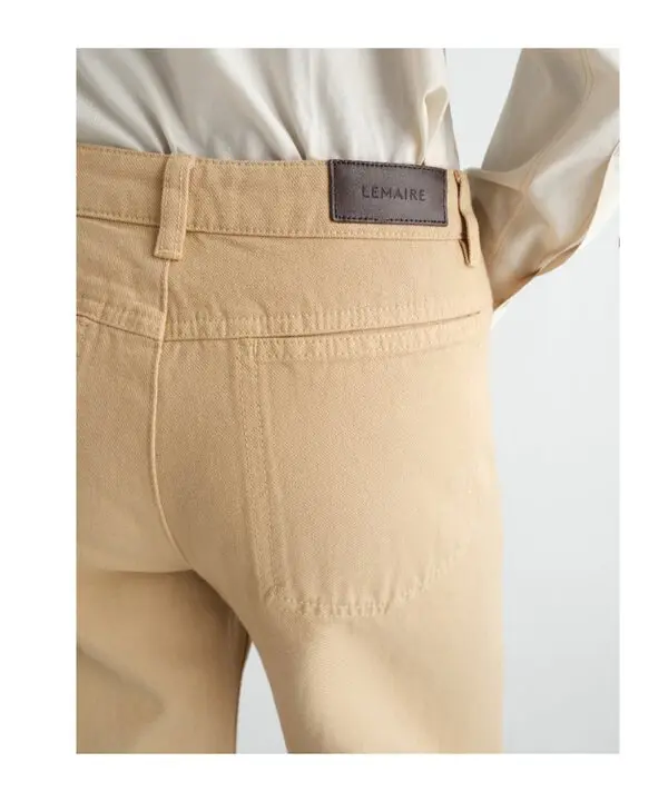 LEMAIRE Flared Five-pocket Pants In Garment-dyed Broken Twill - Straw