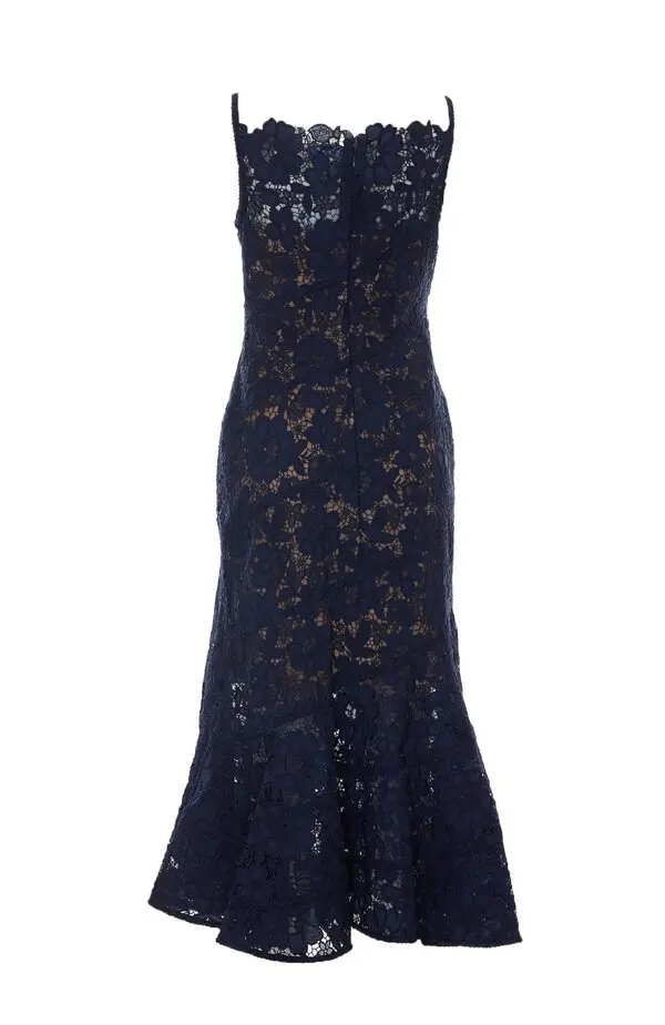 SELF-PORTRAIT Spiral Lace Midi Dress