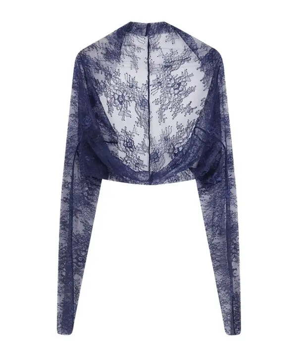 Alberta Ferretti Lace Shrug - Blue