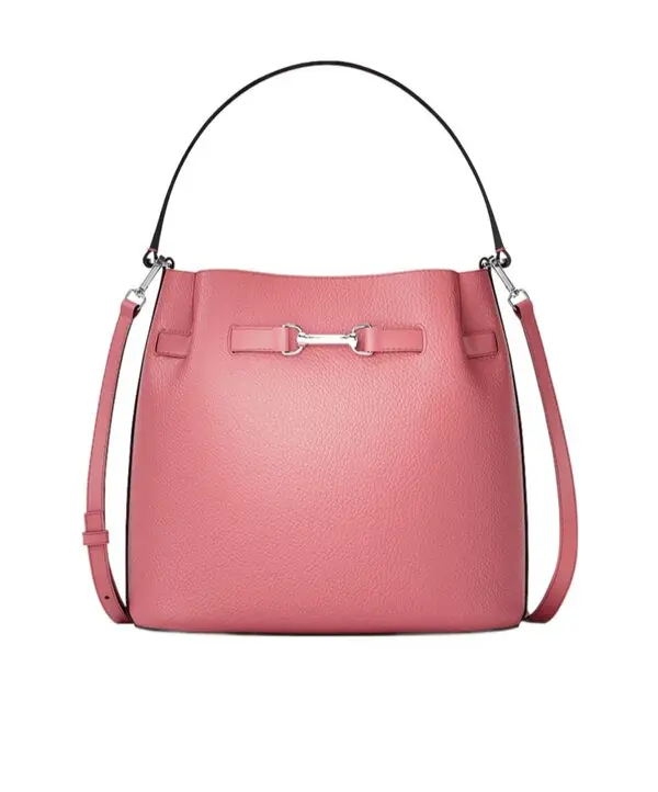 Michael Kors Carson Medium Pebbled Leather Convertible Bucket Crossbody Bag - Hibiscus