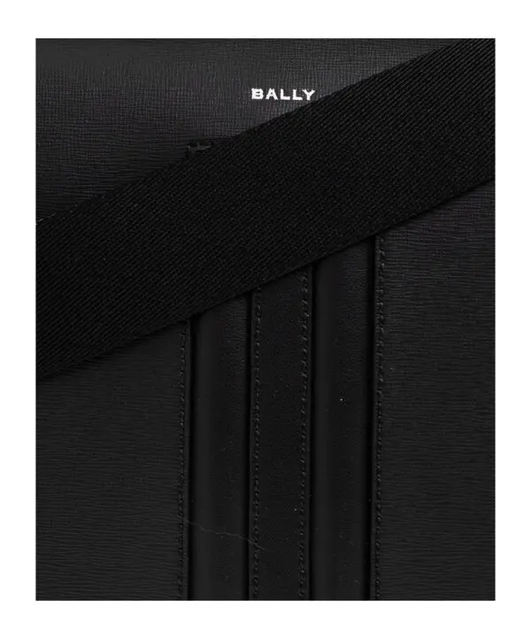 Bally Mythos Logo Lettering Striped Messenger Bag