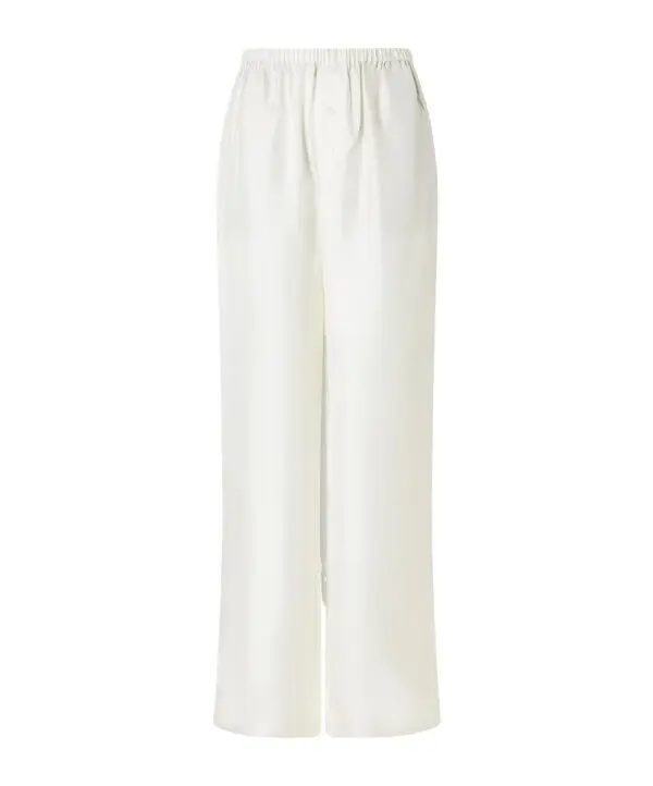 RÓHE Silk Satin Wide-leg Pants - White